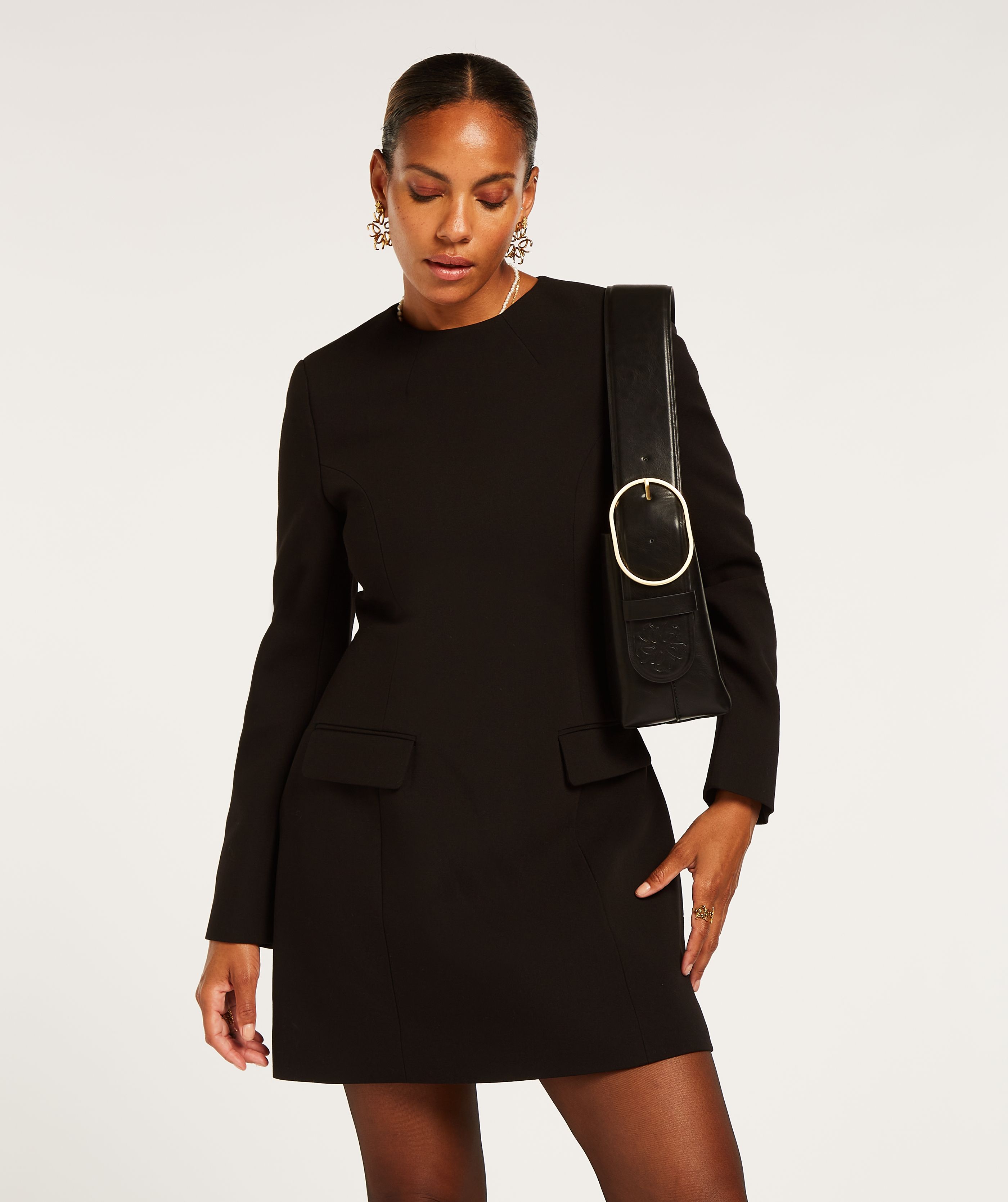 VIVIAN getailleerde jurk - Black | JOSH V | Official online shop