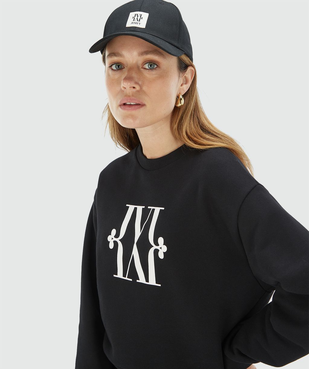 EBAH regular fit sweater met logo Black l JOSH V | Official online shop