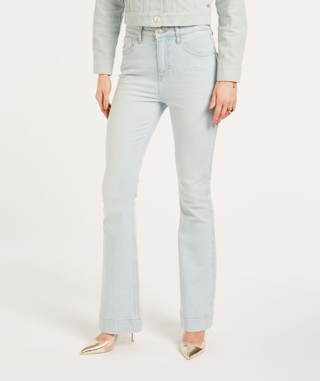JILL fitted high rise flared jeans - Light Blue Denim | JOSH V ...