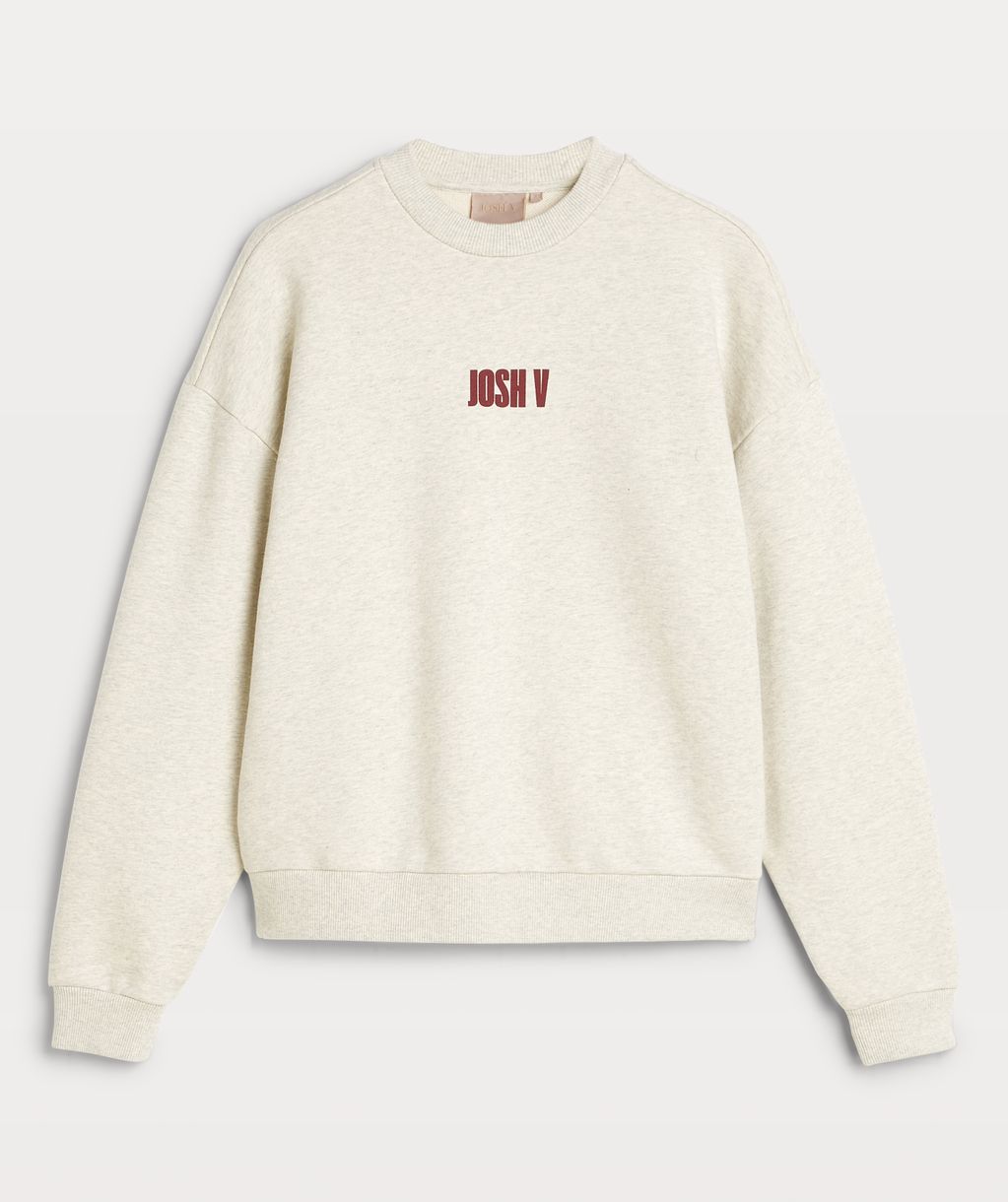 LENTHE regular fit sweater met logo - Salt Melange , JOSH V | Official online shop