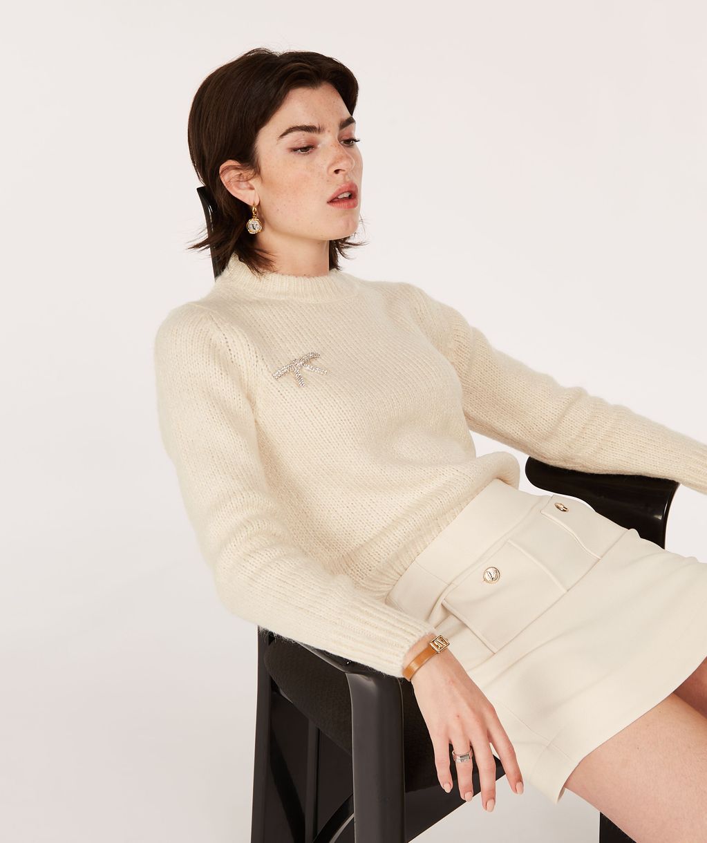 MERINDA regular fit women's sweater with wool - Cocoon White | JOSH V ...