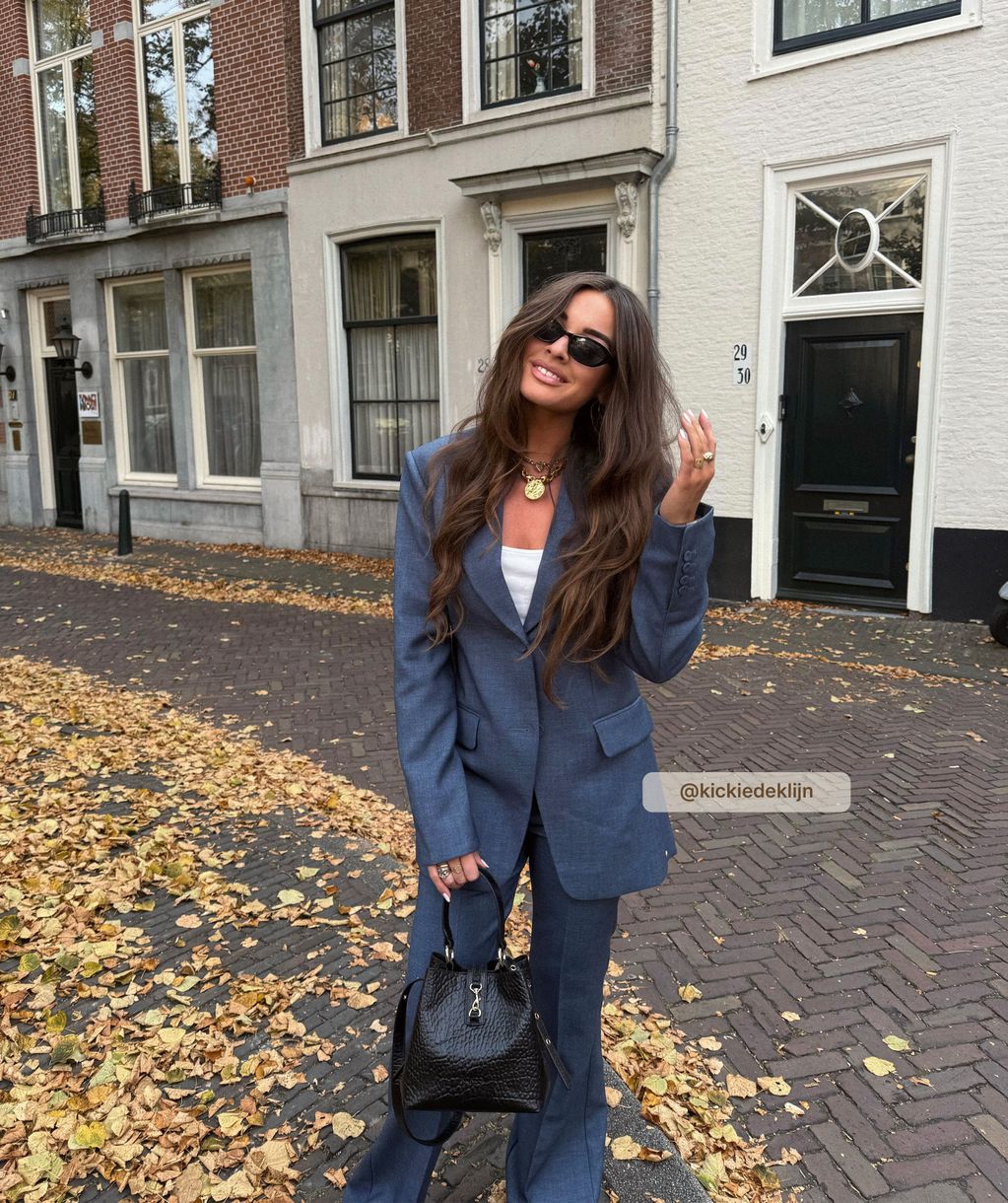 NILA fitted blazer Blue Chambray l JOSH V | Official online shop