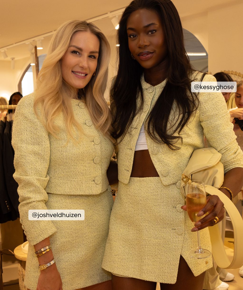 REMI cropped fitted blazer met lurex - Pistachio Gold Glitter | JOSH V ...