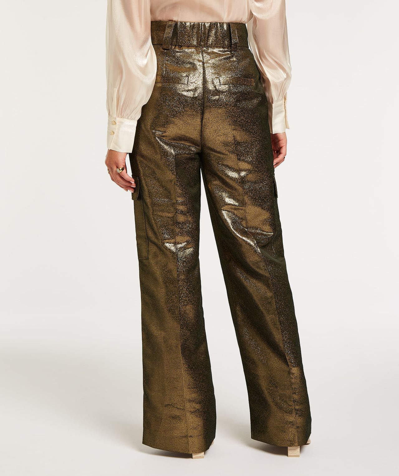 ALI straight fit broek in metallic - Antique Gold | JOSH V | Official ...