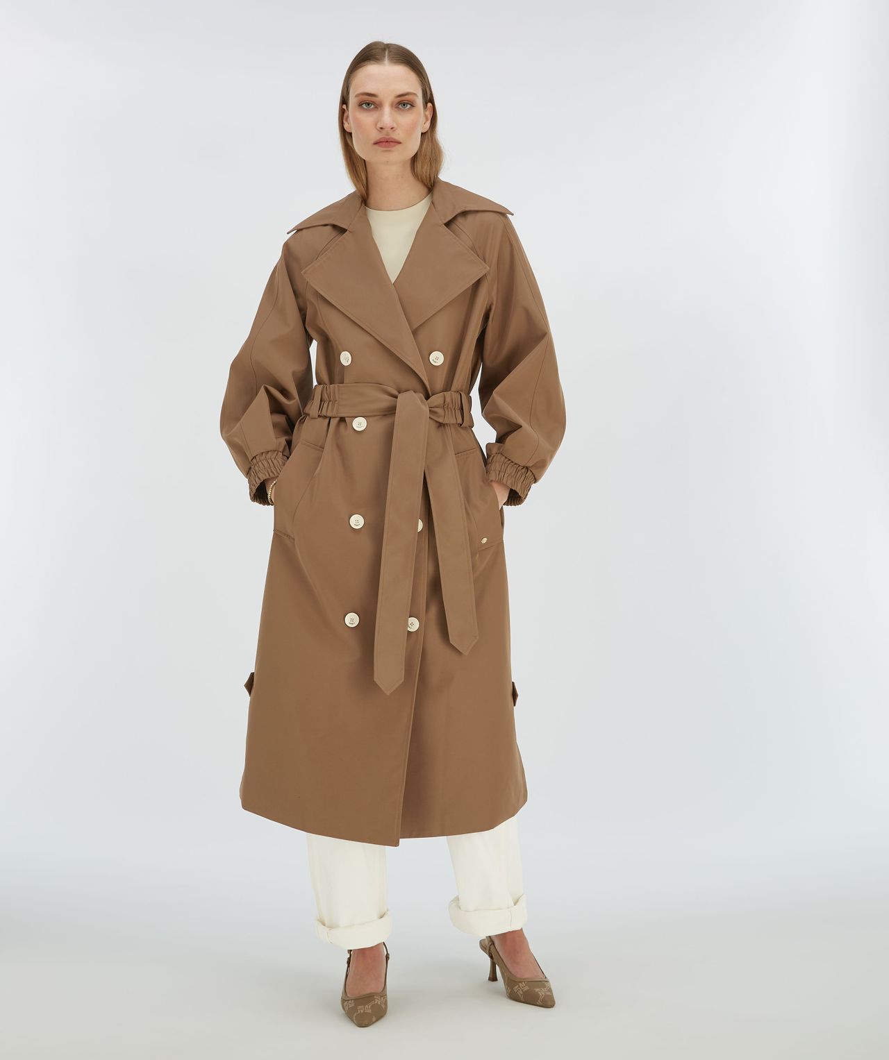 CELINE trenchcoat met metallic binnenzijde Mink - JOSH V | Official ...