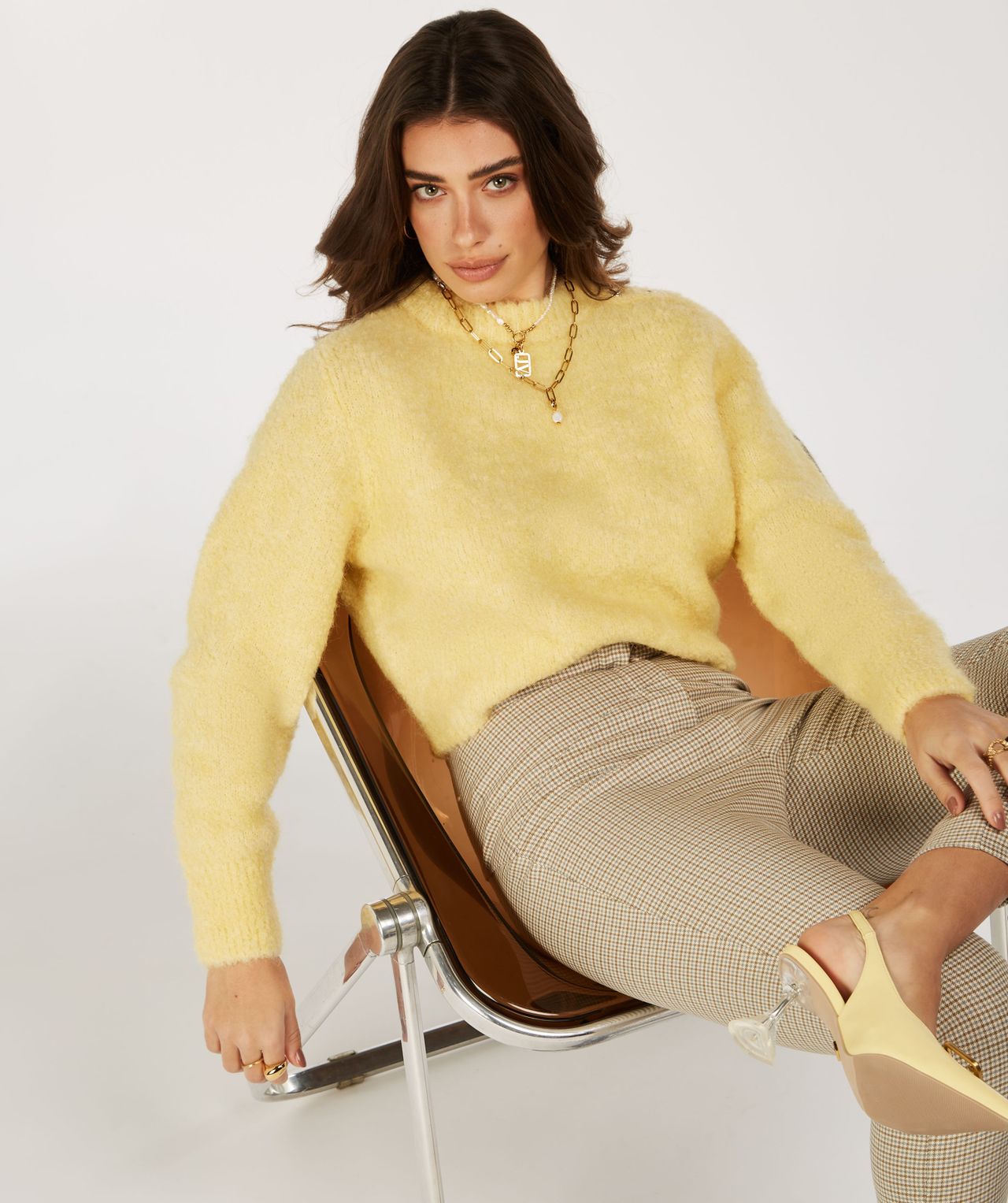 DIAN women's Sweater - Bright Lemon | JOSH V | Official online shop