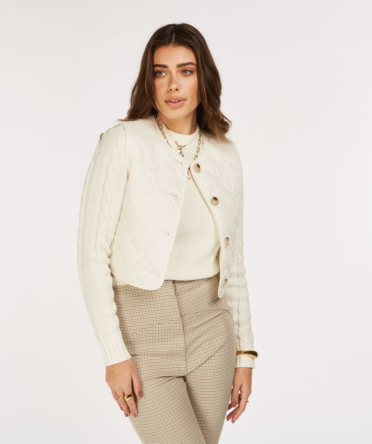 GINA dames jas - Sandy Lane Cocoon White | JOSH V | Official online shop