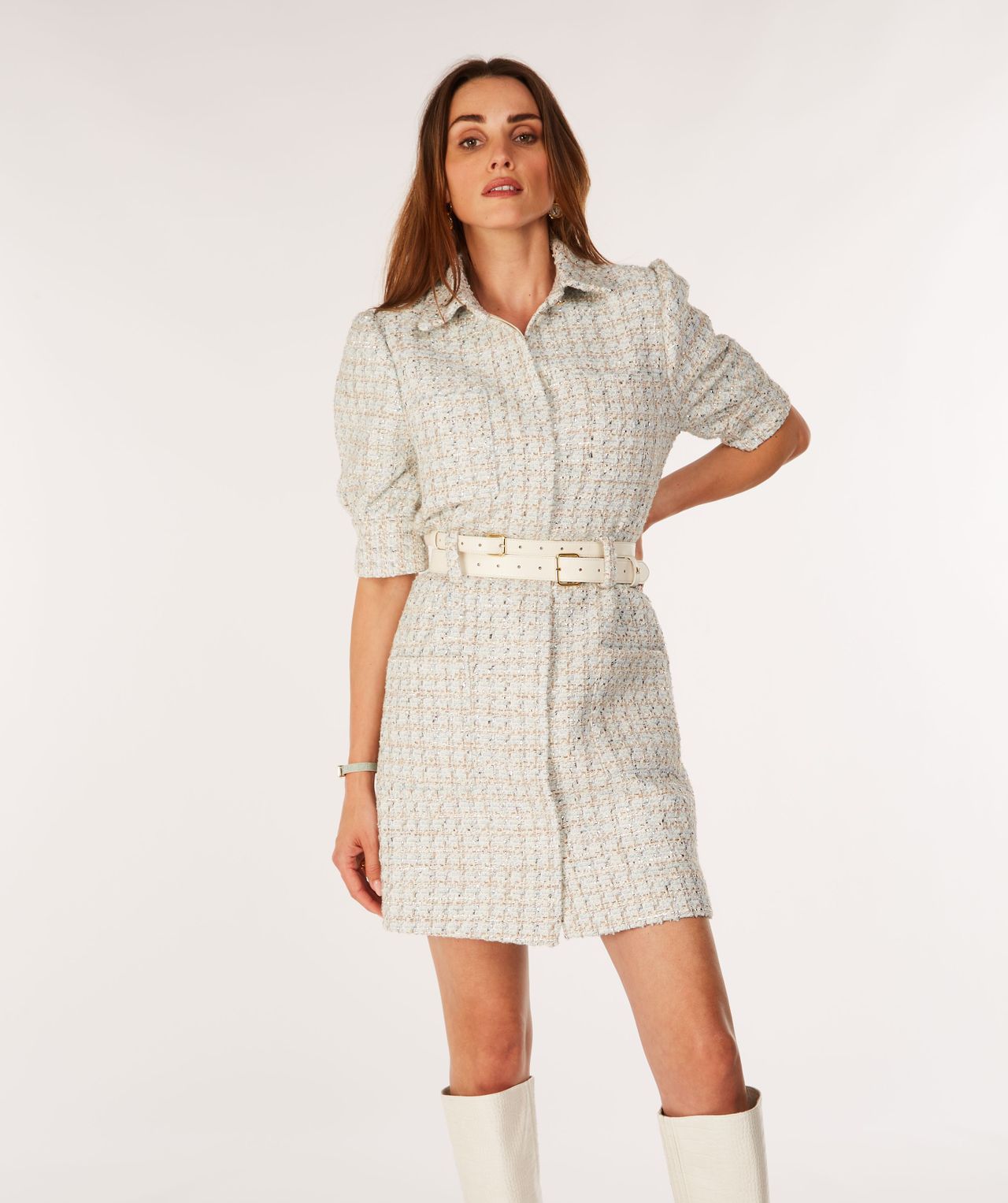 HELEN regular fit jurk met lurex | JOSH V | Official online shop