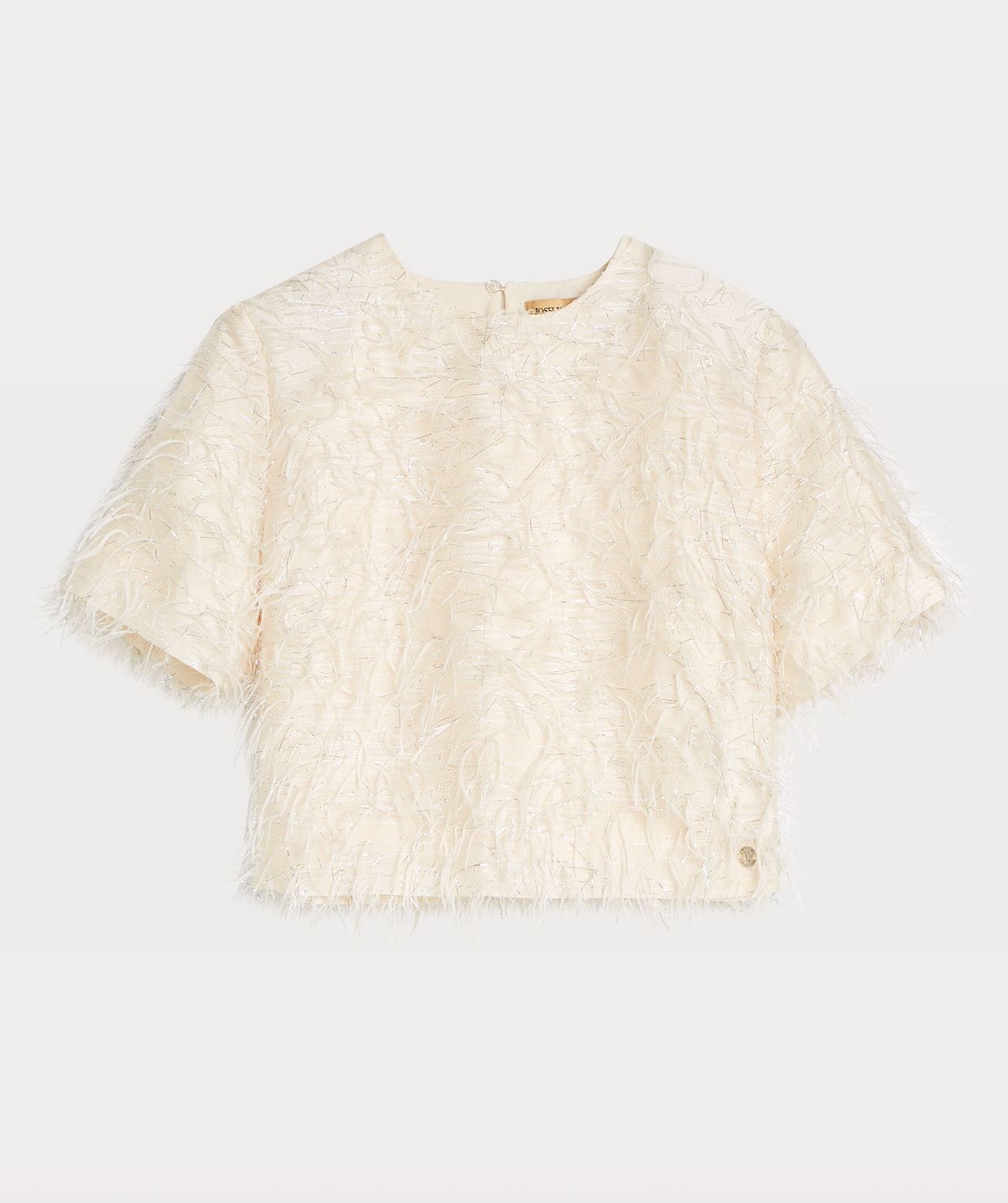 KILIANA cropped top met lurex - Cocoon White | JOSH V | Official online ...