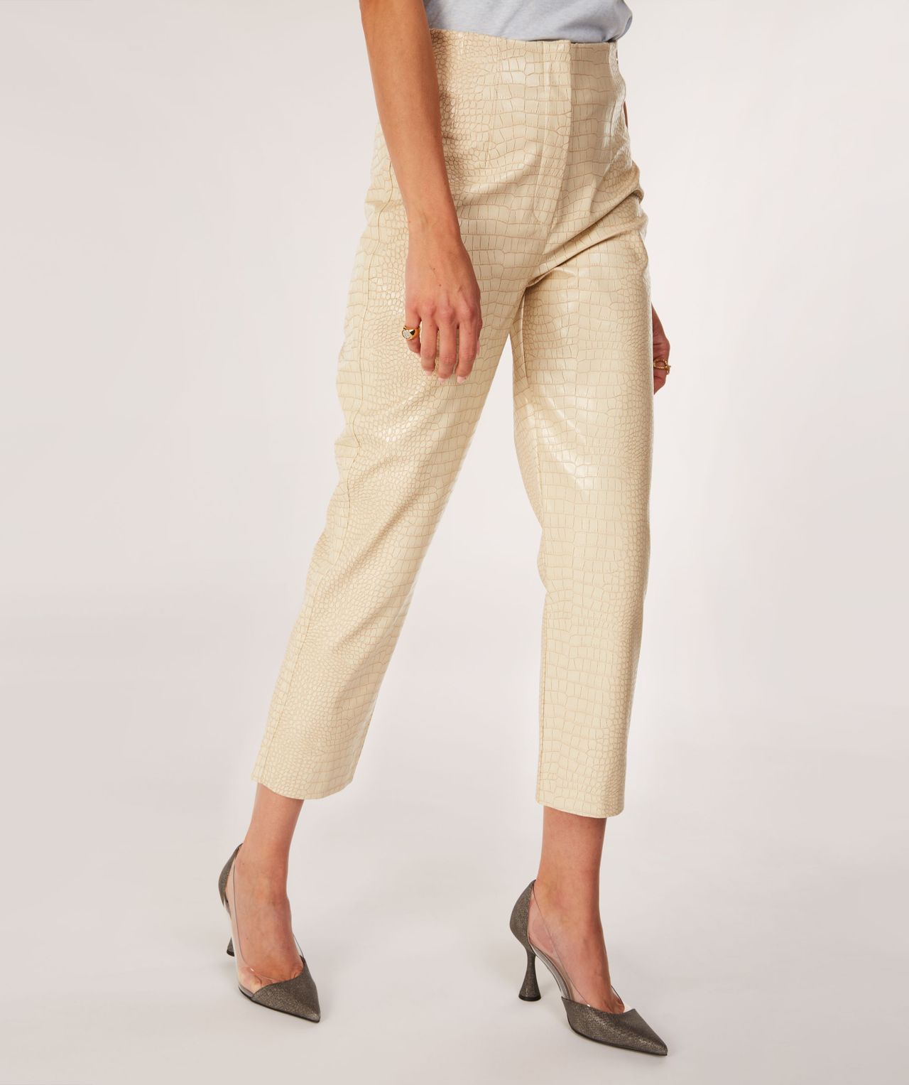 MARINA high rise slim tapered dames broek - Cocoon White | JOSH V ...