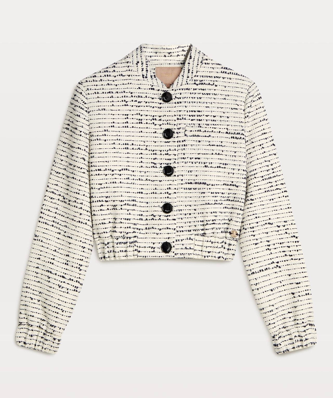 TALULA cropped bomber jacket in bouclé - Cocoon White Blue | JOSH V ...