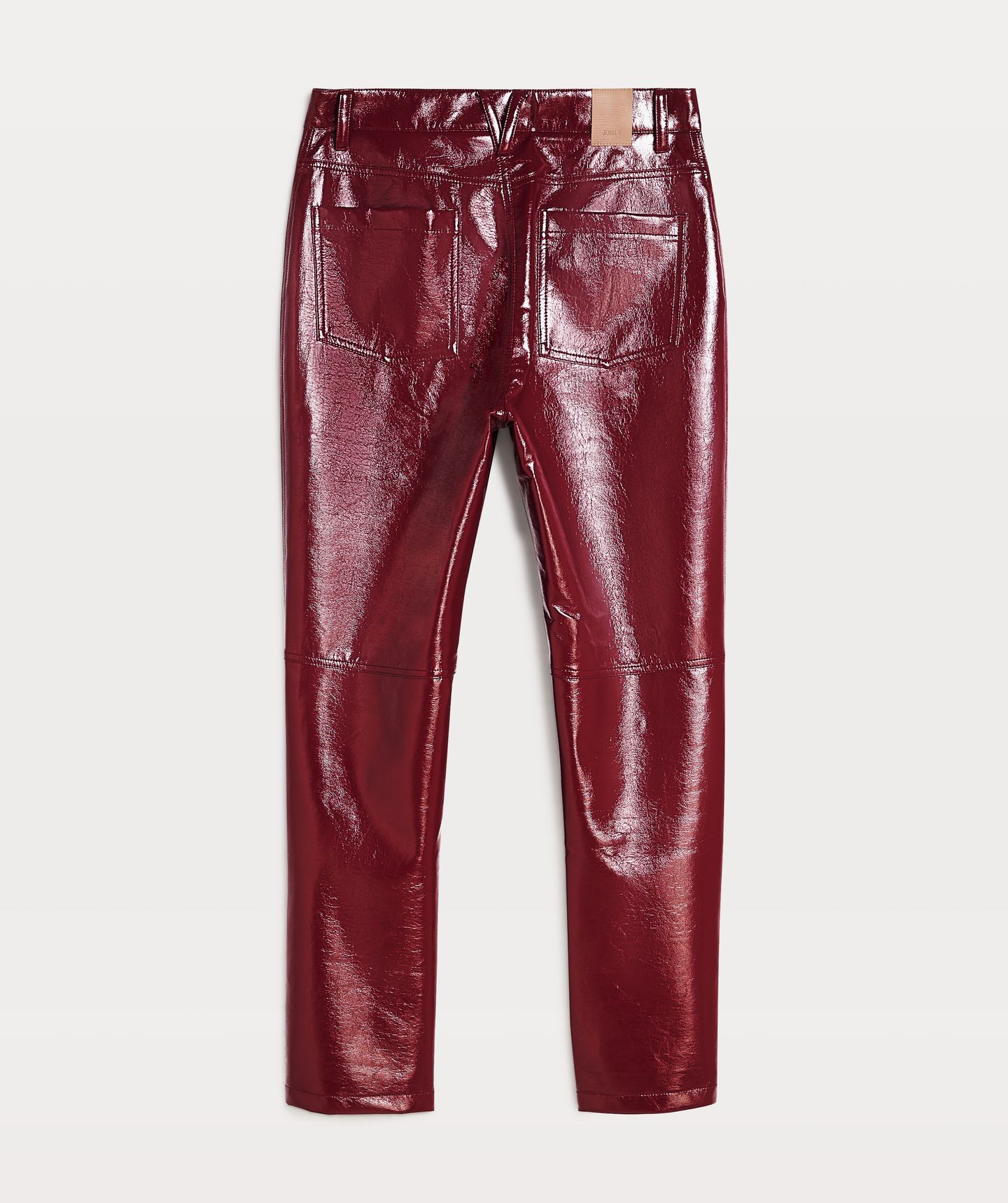 BO high rise girlfriend broek in lak look - Berry Red , JOSH V ...