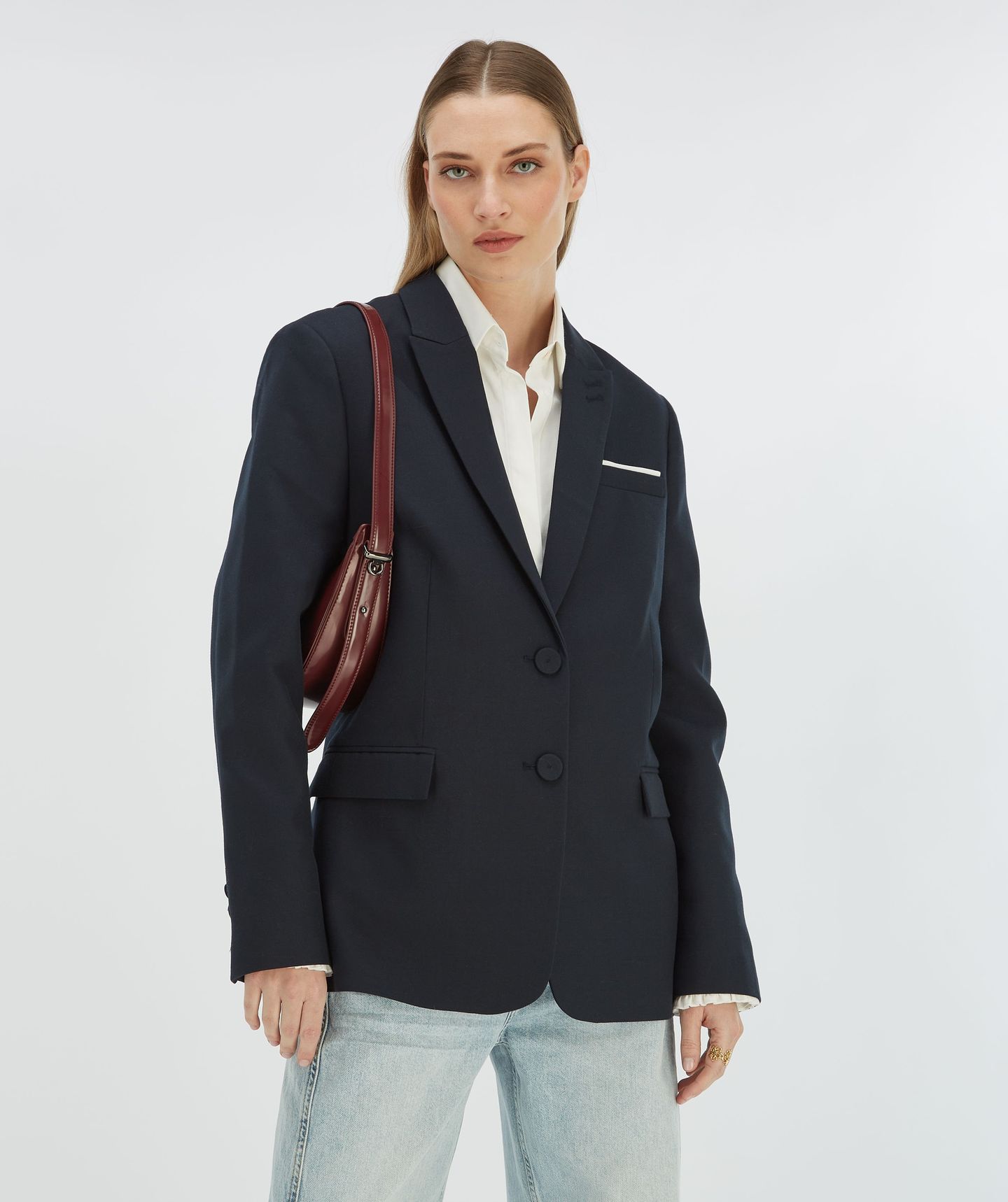 DANEA ovesized heren blazer Dark Navy - JOSH V | Official online shop