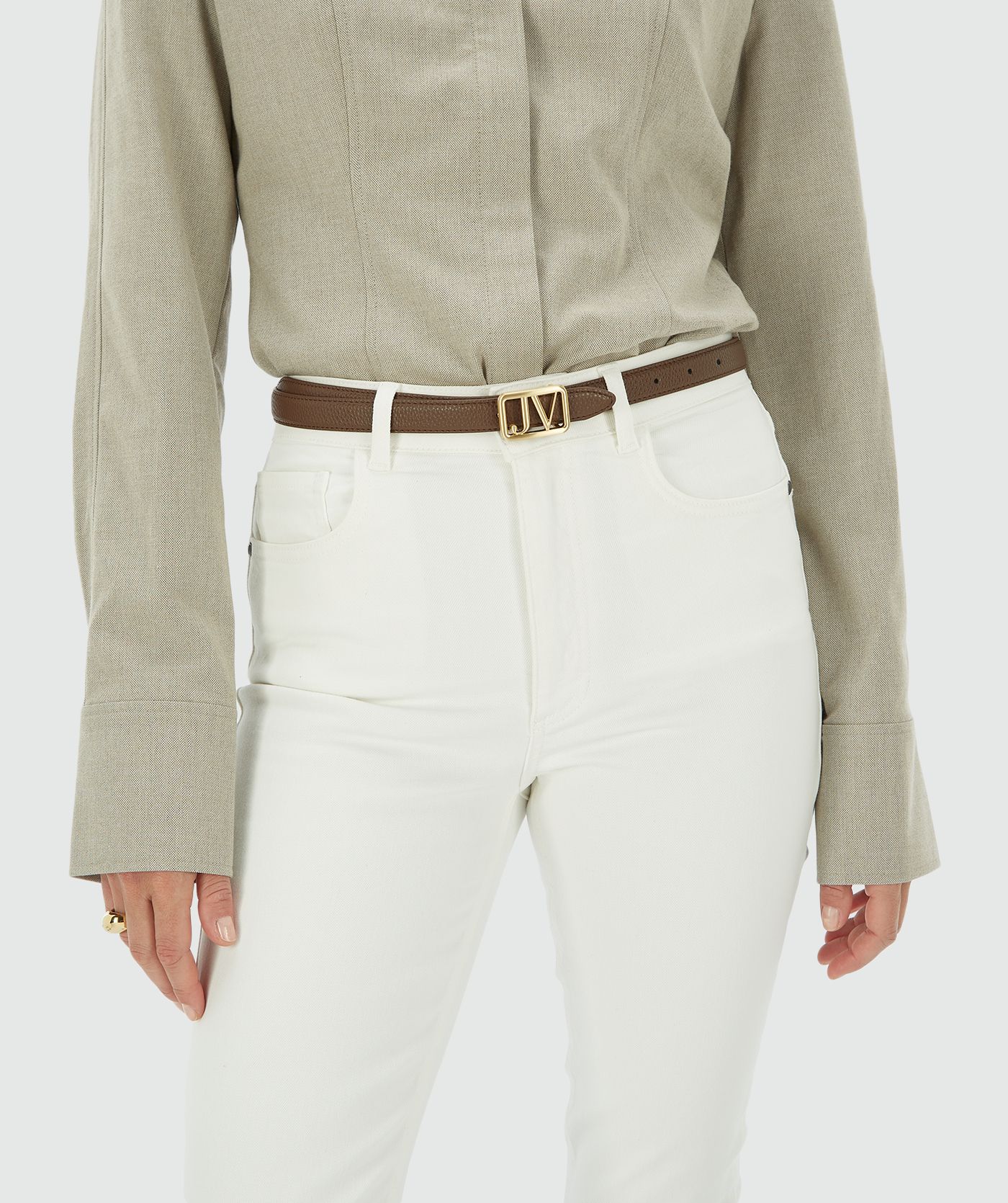 DORISSA riem met logo Light Brown - JOSH V | Official online shop