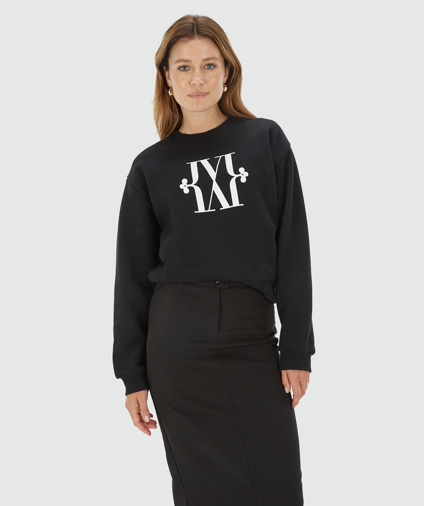 EBAH regular fit sweater met logo Black l JOSH V | Official online shop