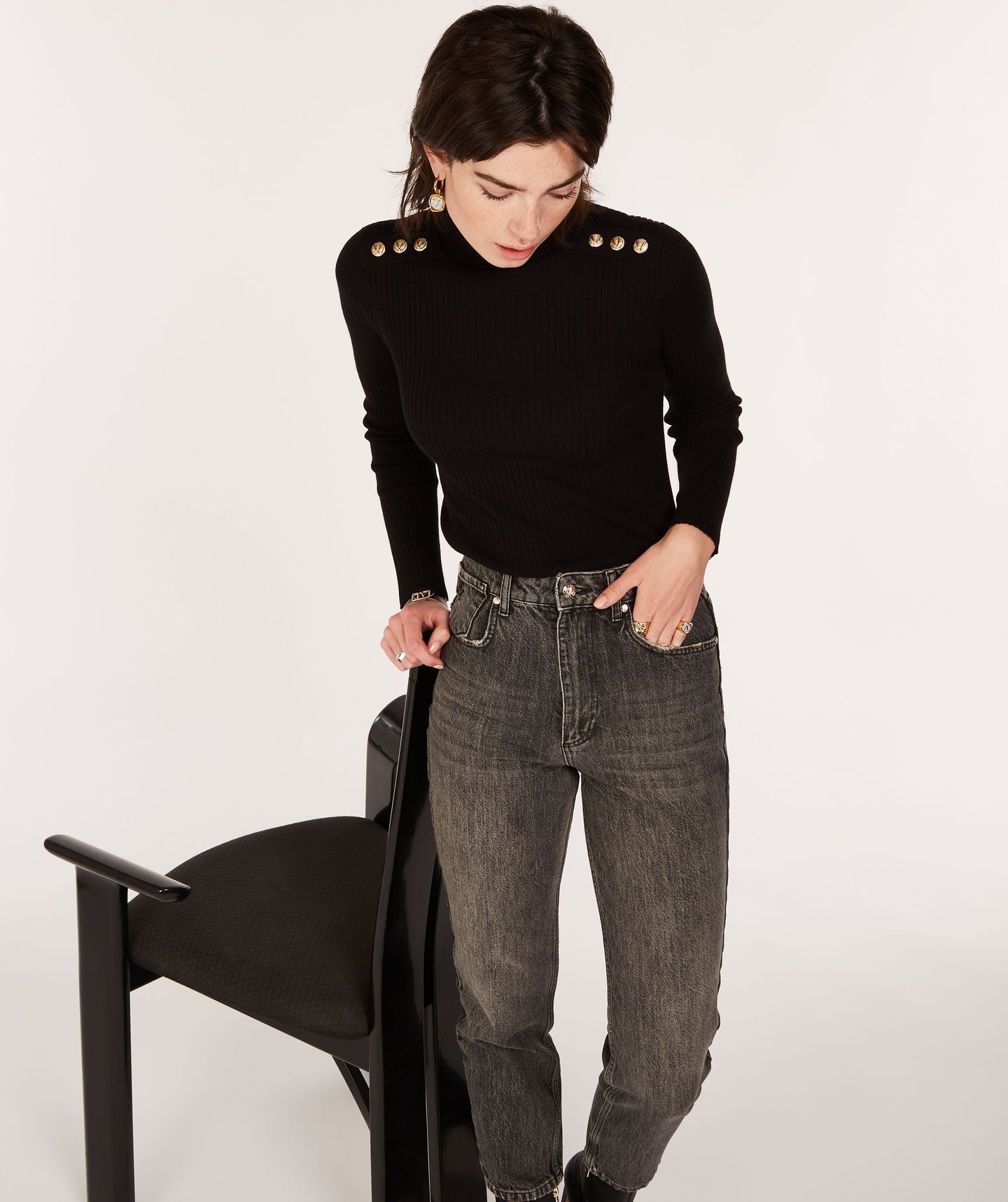 JALISA fitted dames coltrui - Black | JOSH V | Official online shop