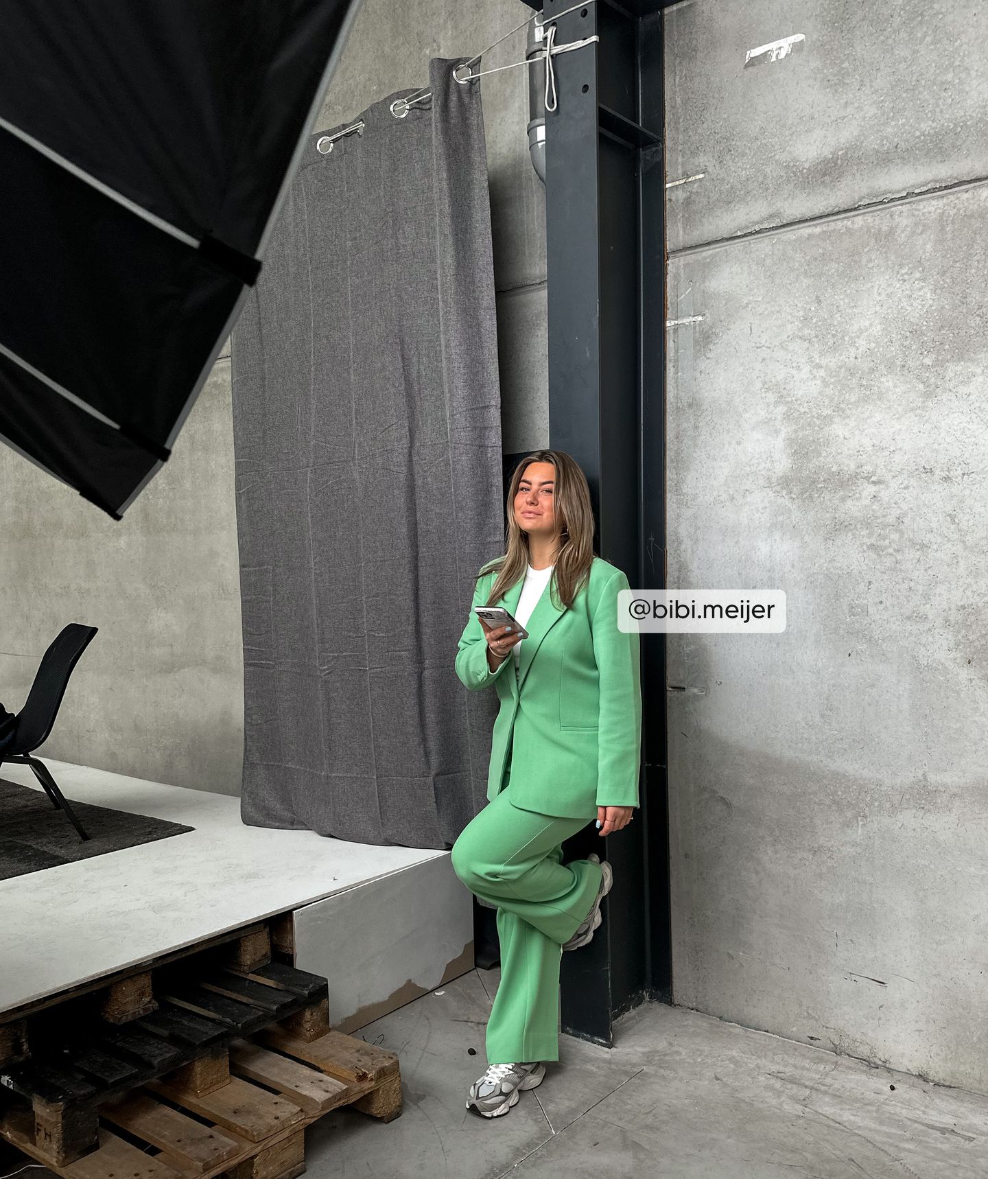 LARA wide leg dames broek - Pastel Green | JOSH V | Official online shop