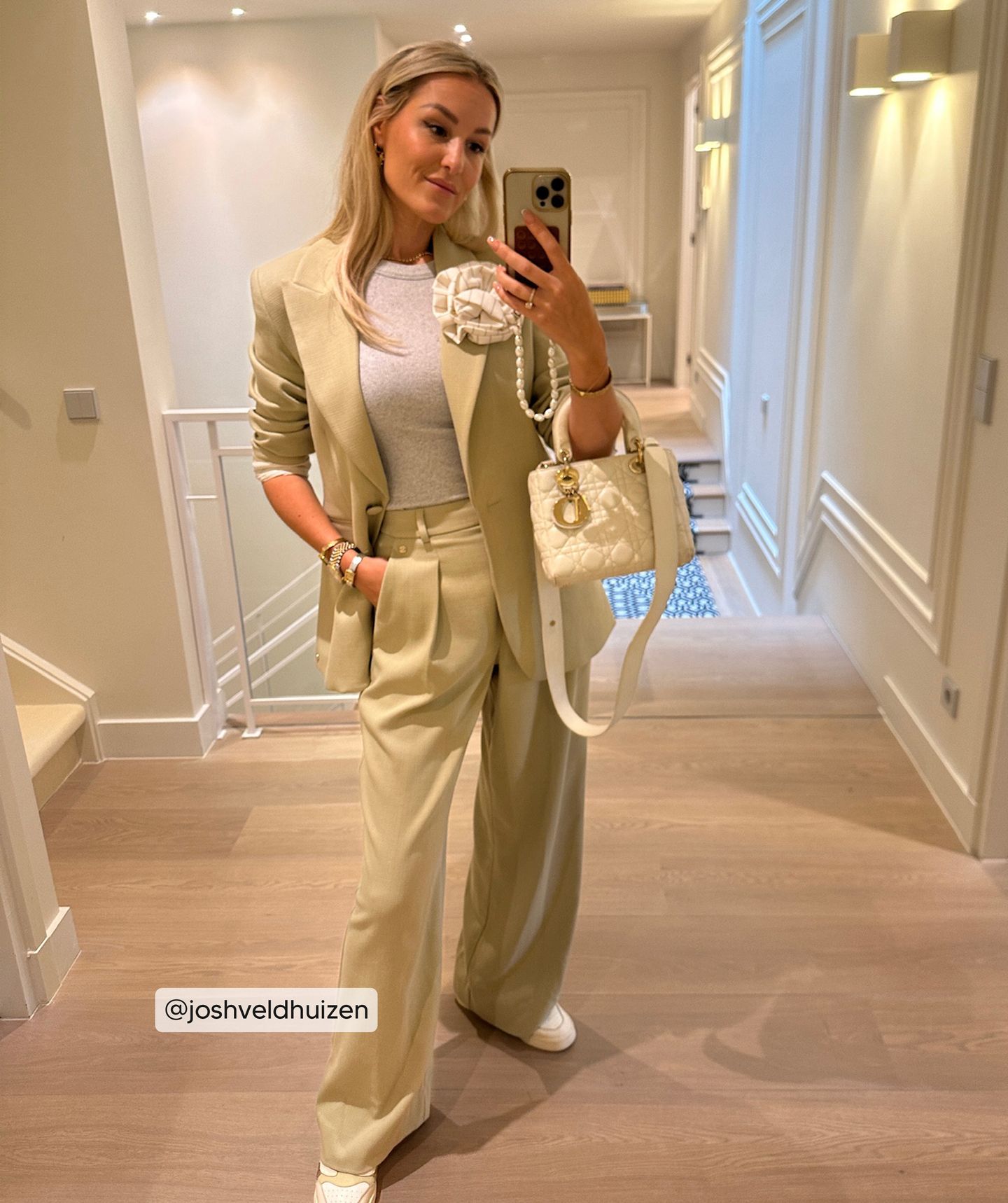 LIA high rise wide leg trousers - Pistachio | JOSH V | Official online shop