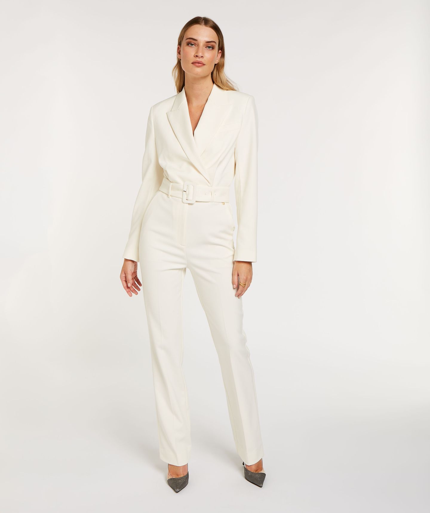 VERONICA fitted jumpsuit - Cocoon White | JOSH V | Official online shop
