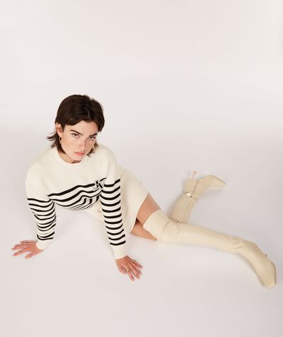 LIEVE high knee women's boots - Cream | JOSH V | Official online shop